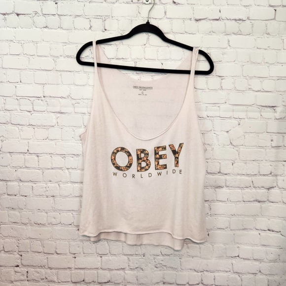Obey | Tops | Obey Propaganda Womens Knit Scoop Neck Tank Top With ...